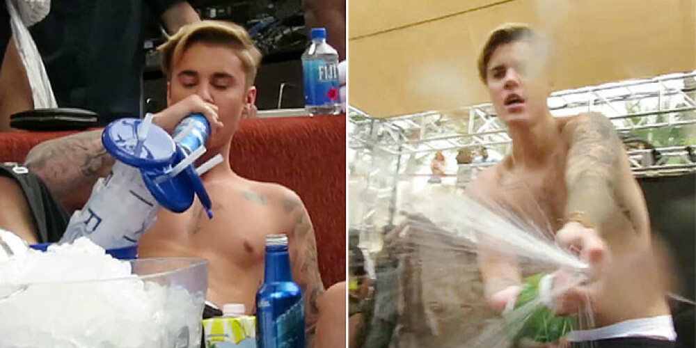 Bībers sarīko vētrainu tusiņu pie baseina! Alkohols plūst straumēm. FOTO