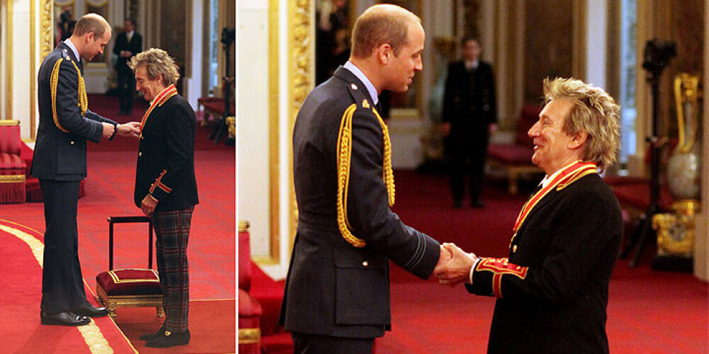 Rods Stjuarts uz iecelšanu bruņinieka kārtā uzvelk rūtainas bikses ...