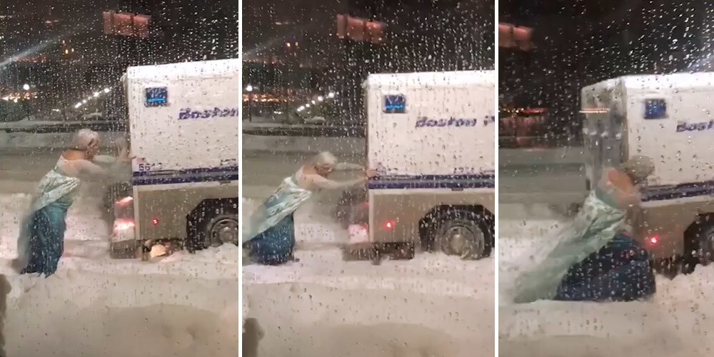 "Ledus sirds" Elza atbrīvo ieputinātu policijas furgonu