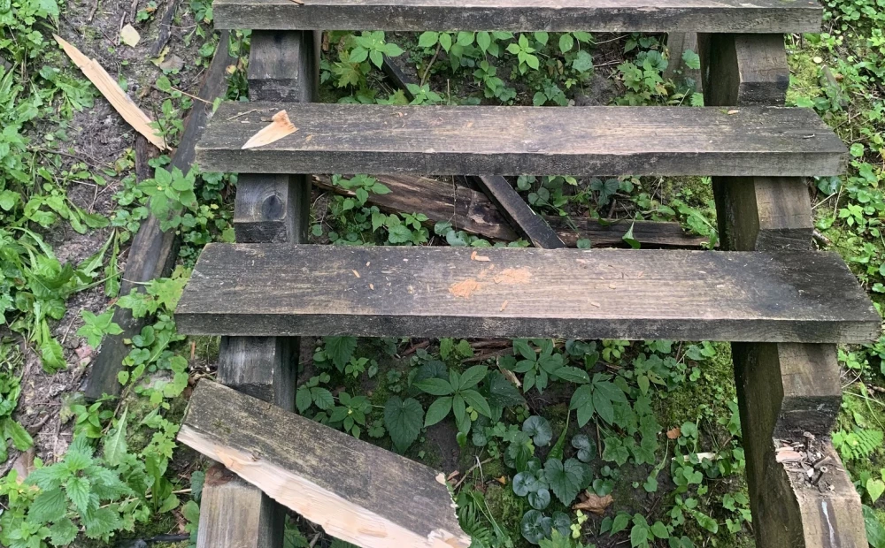 Izdemolētās Gaujas senlejas trepes - Foto