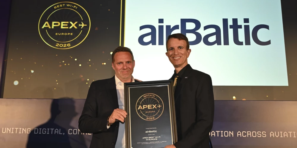 airBaltic saņem APEX balvu par labāko internetu Eiropā